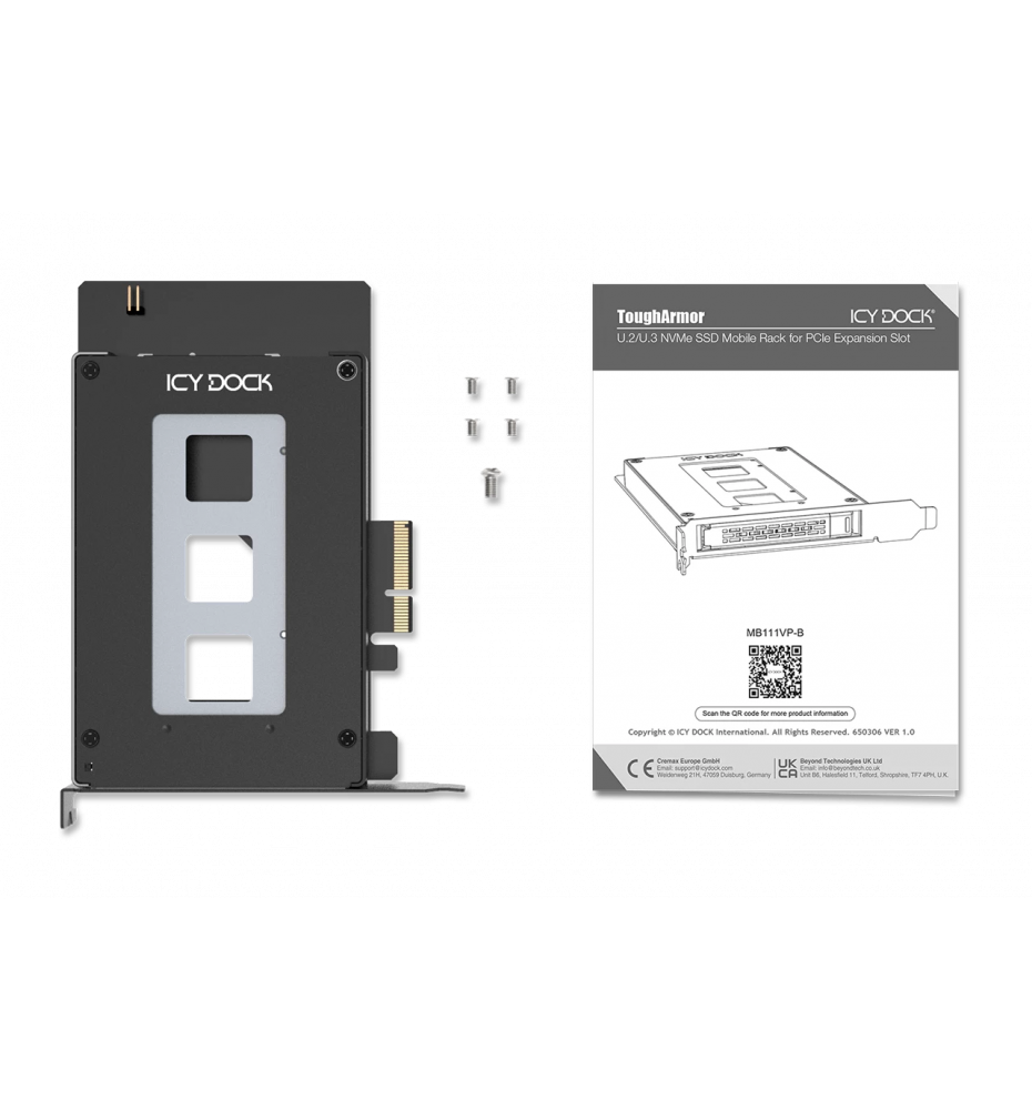 Obudowa 2,5" U.2/U.3 NVMe SSD na PCIe 4.0 x4 dla gniazda rozszerzeń PCIe