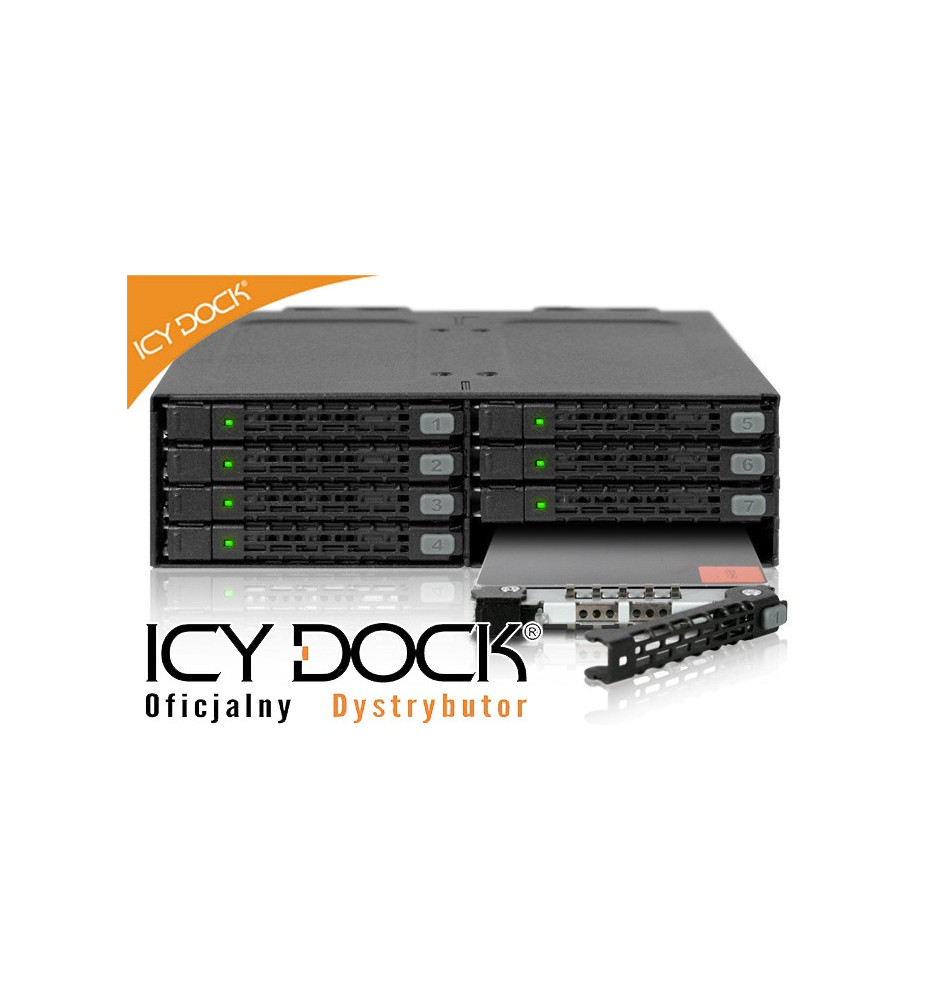 ICY DOCK ToughArmor MB998SP-B 8-dyskowa kieszeń 2.5” SATA 6Gbps 7mm HDD ...